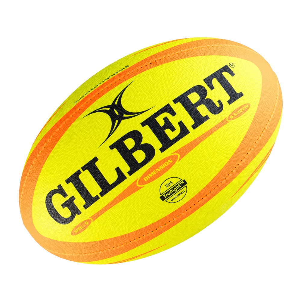 Gilbert Dimension Match Orange/Yellow Rugby Ball Size 5 - Kloppers Sport